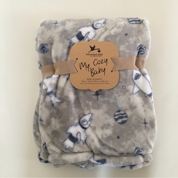 Adirondack | Other | New My Cozy Baby Blanket Blue Rockets Spaceship ...